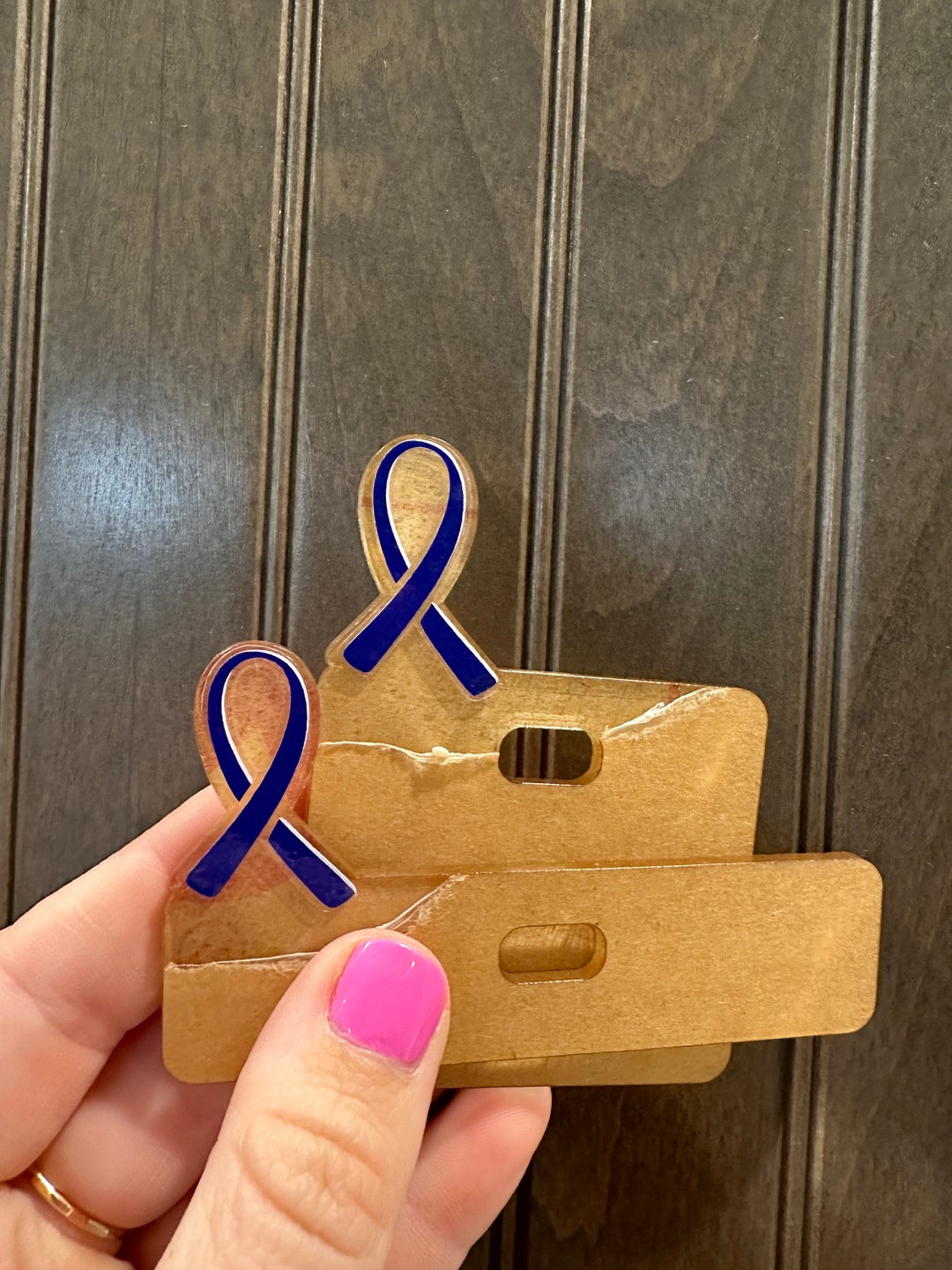 Blue Cancer Ribbon Badge Topper | Nurse Gift - Etsy