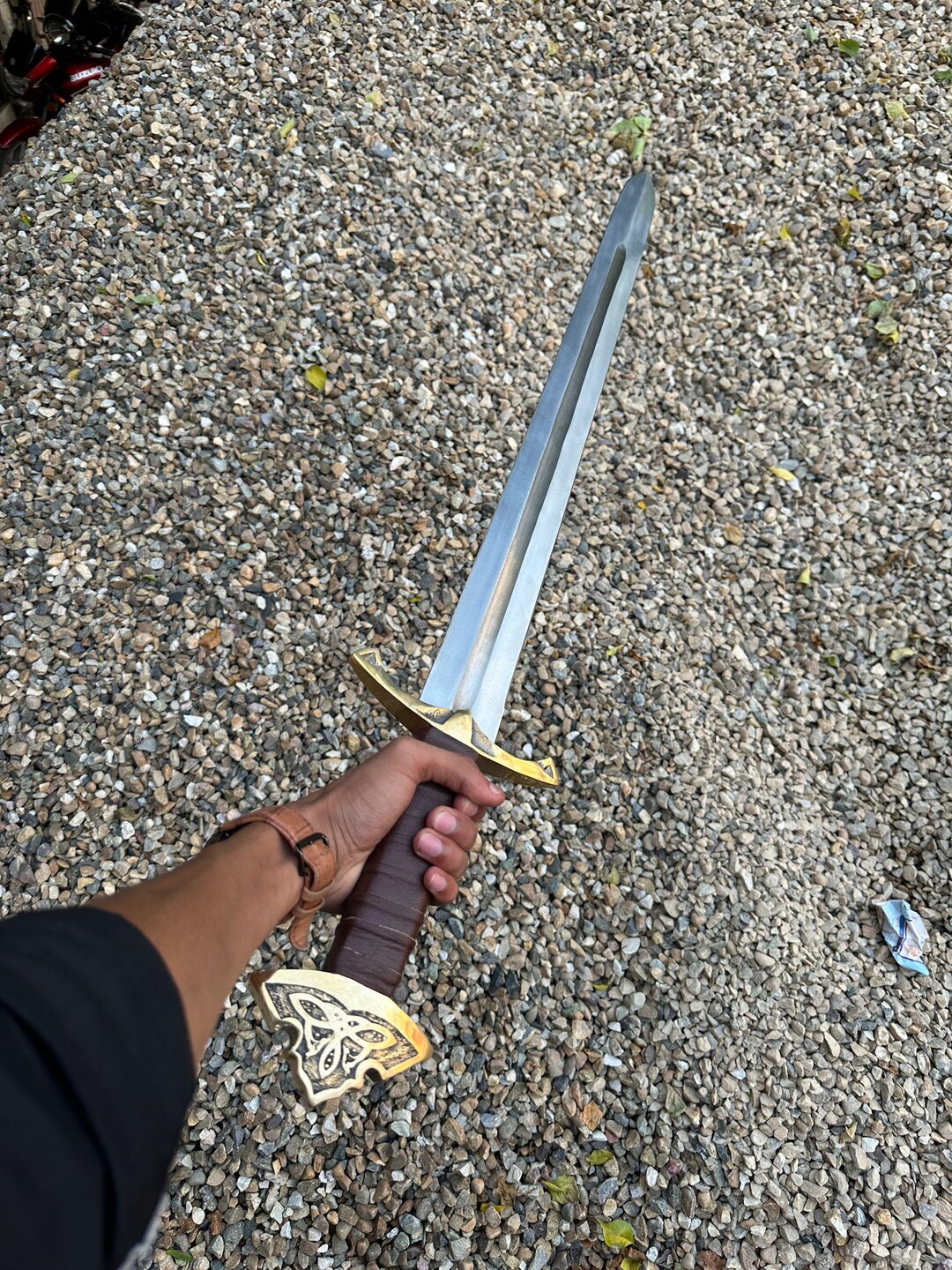 Real Handmade Custom Vikings Full Tang Sword Steel D2 With Leather ...