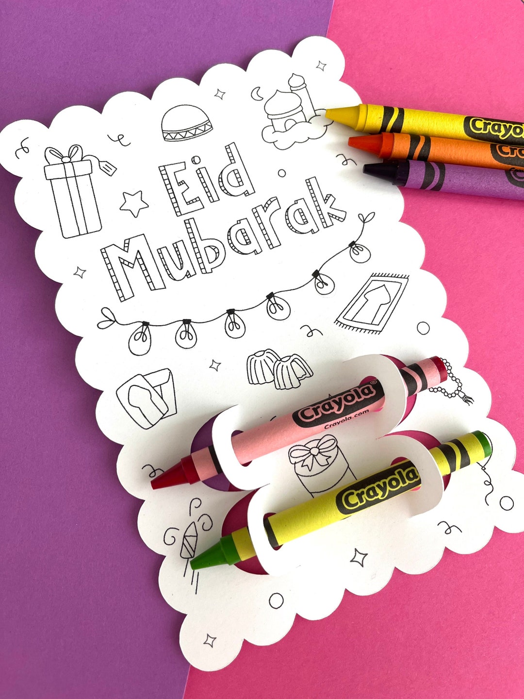 Eid Coloring Card, Eid Favors - Etsy