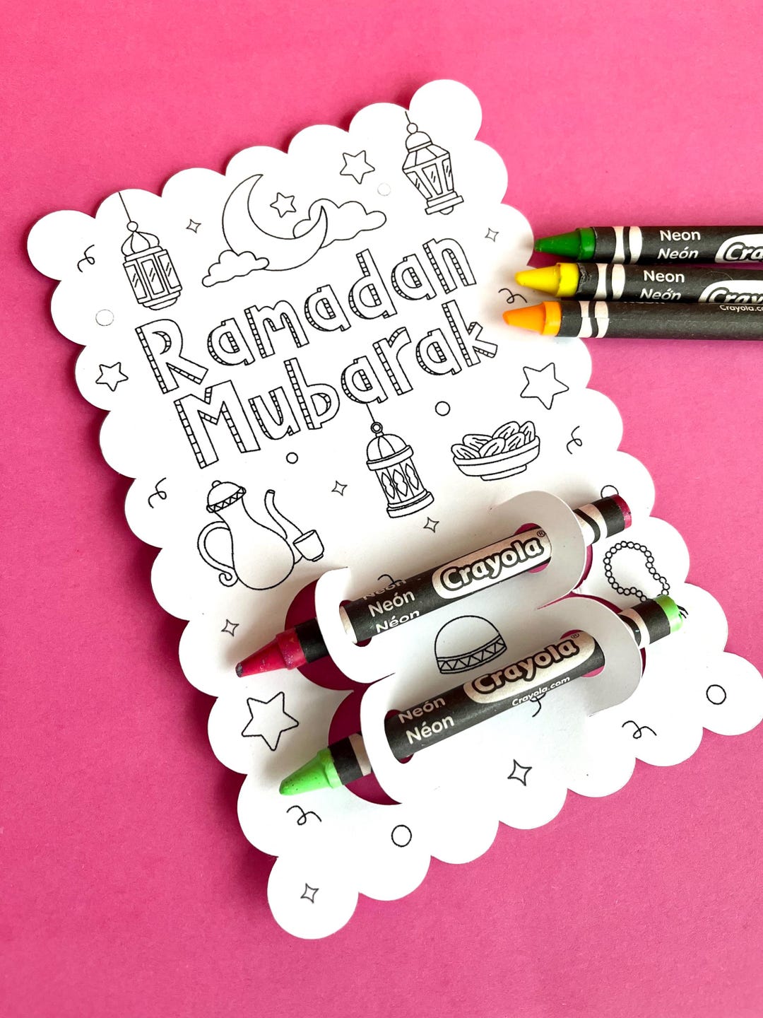 Ramadan Coloring Card, Ramadan Favors, Ramadan for Kids (no Crayons) - Etsy