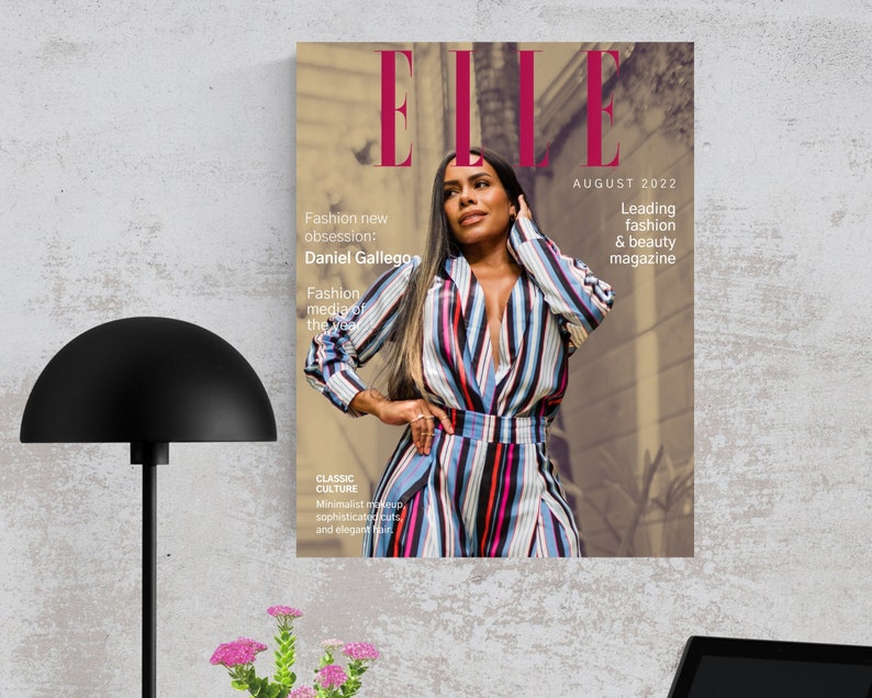 ELLE Magazine Custom Name, Text and Photo Fashion Magazine Cover Custom ...