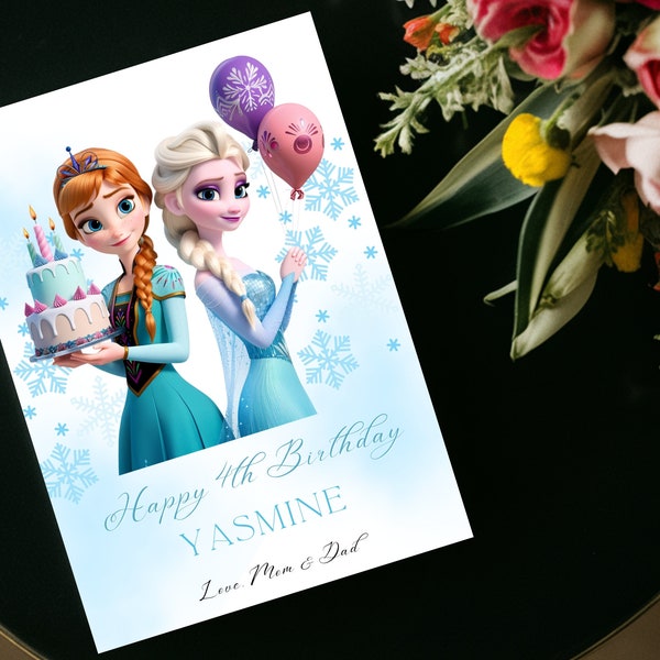 Birthday Card Granddaughter Frozen - Etsy