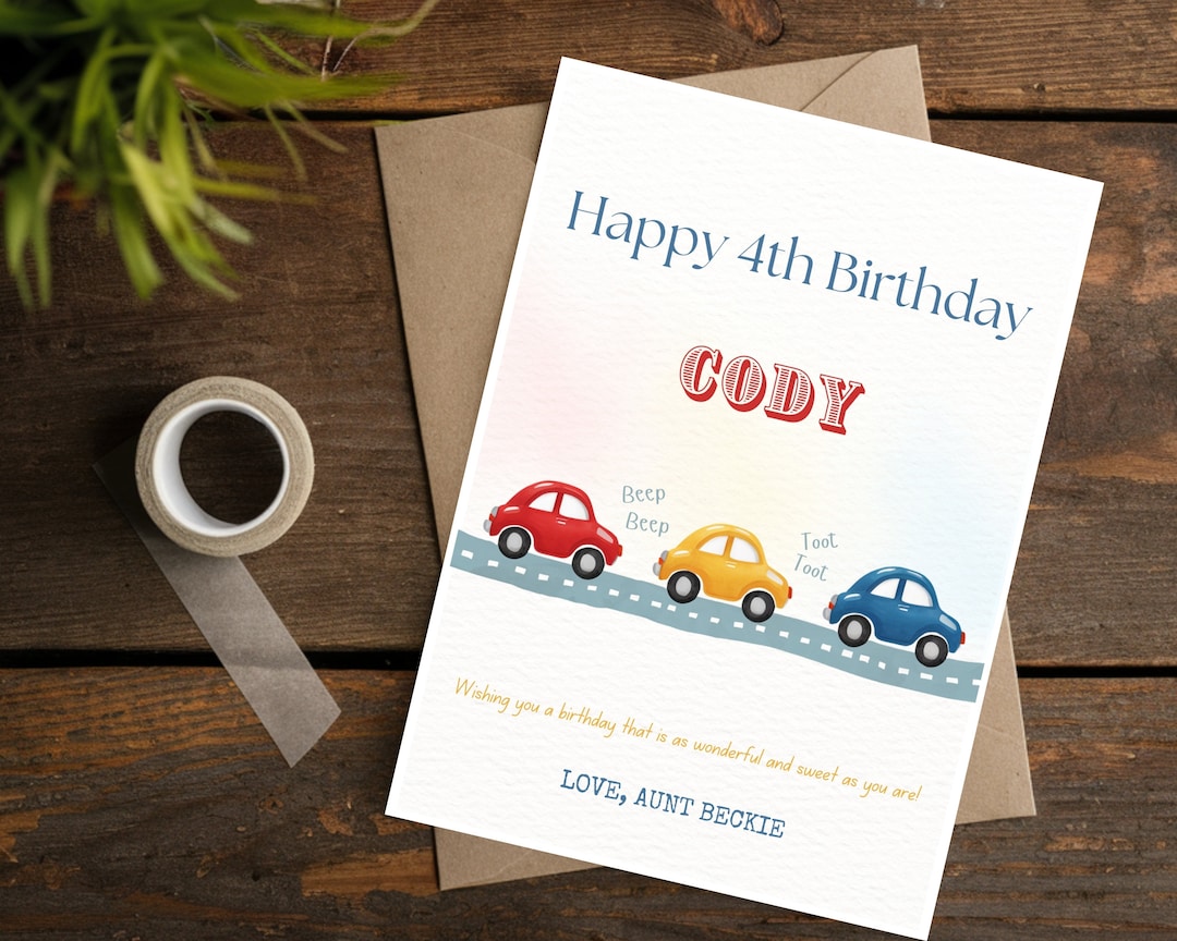 Custom Birthday Card for Little Boys Personalized Birthday Card CARD112 ...