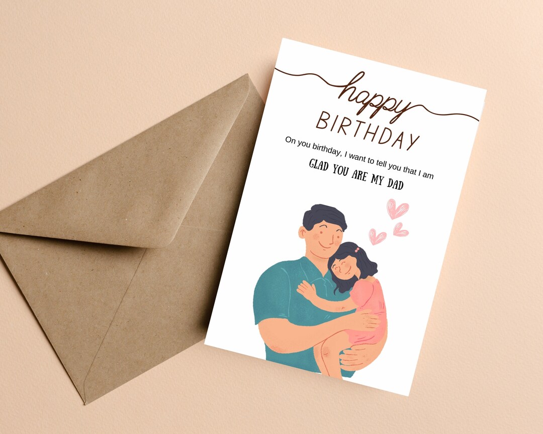 Printable Birthday Card for Dad, Card for Father's Birthday, Instant ...