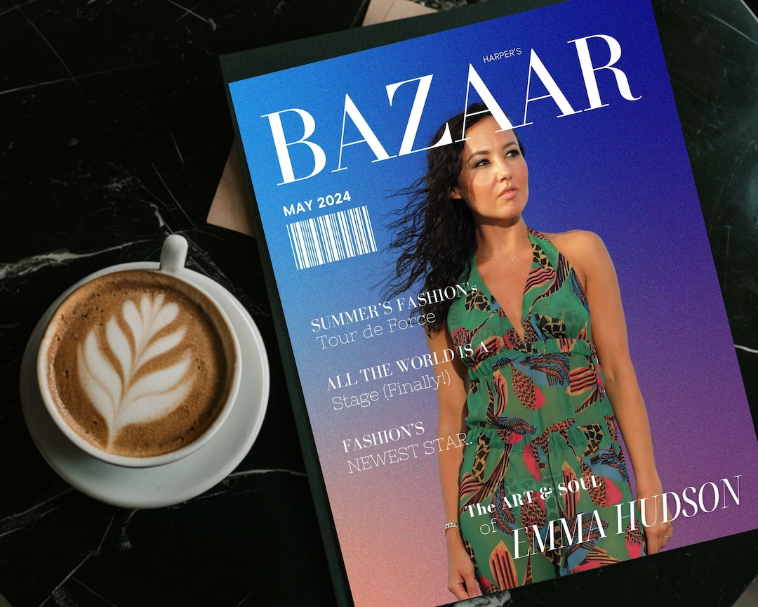 Harper's Bazaar Fashion Magazine Cover Custom Magazine Cover Fashion ...