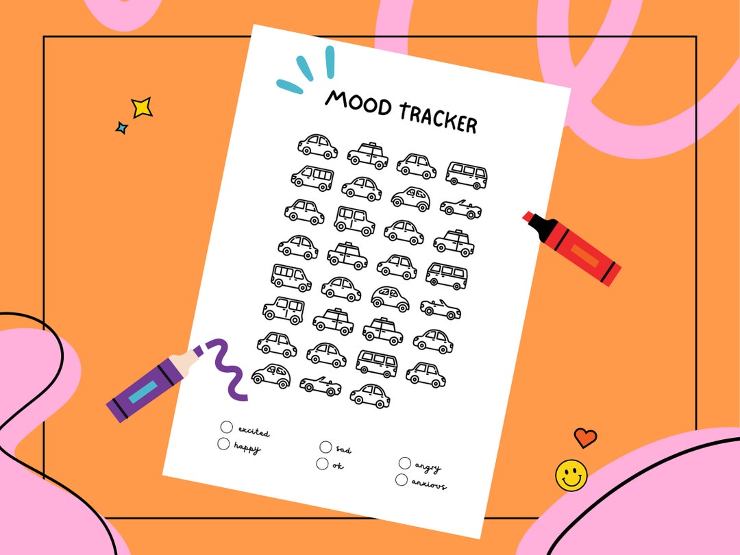 Mood Tracker for Kids With CARS | Monthly Printable PDF Templates ...