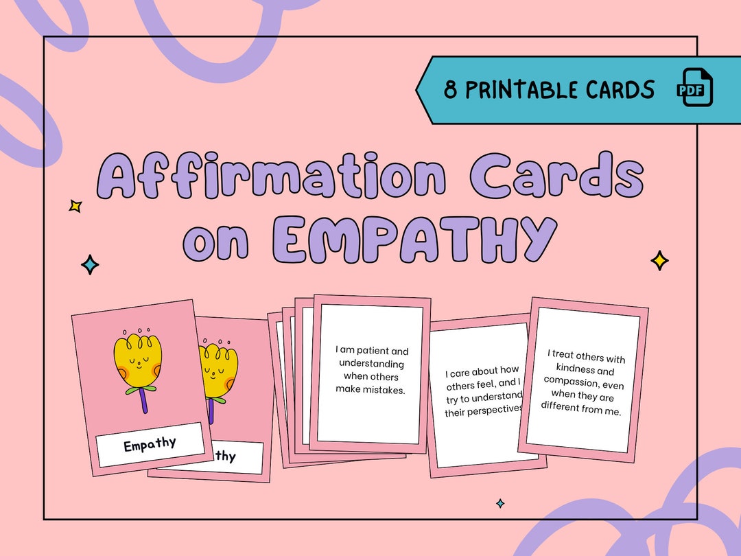 Empathy Affirmation Cards for Kids, Positive Mindset, Compassion ...