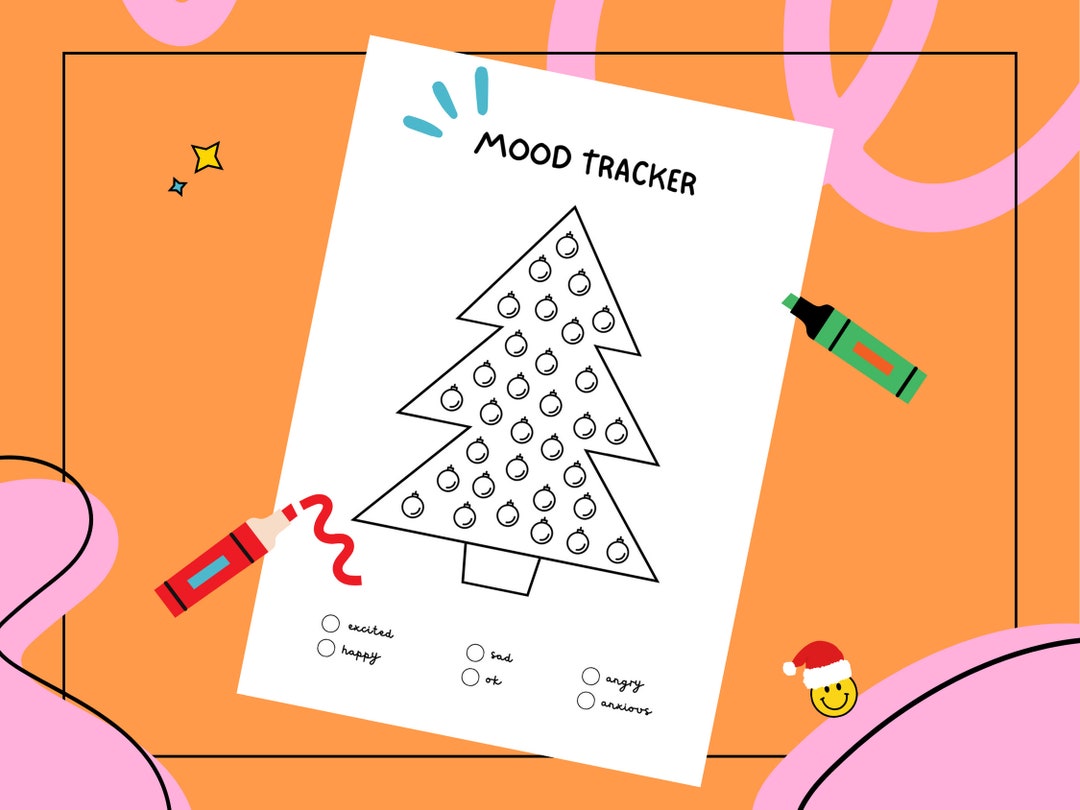 Mood Tracker for Kids With a CHRISTMAS TREE | Monthly Printable PDF ...