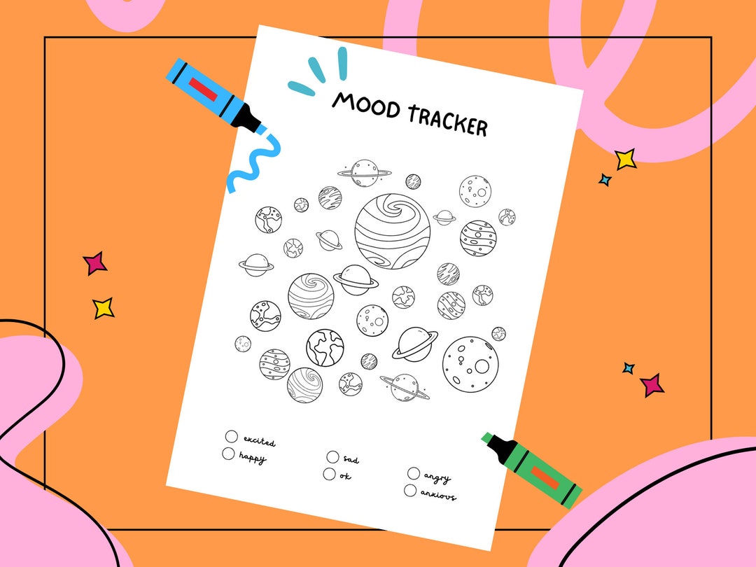 Mood Tracker for Kids With PLANETS | Monthly Printable PDF Templates ...