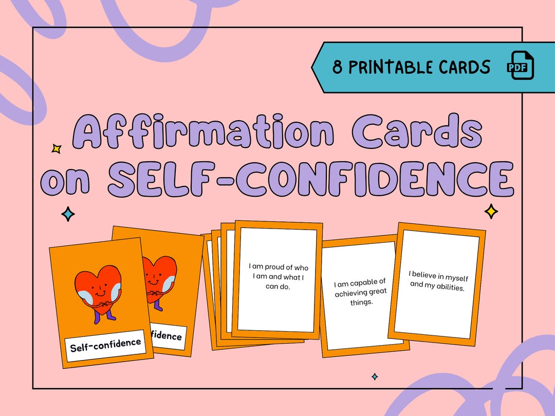 Self-confidence Affirmation Cards for Kids, Growth Mindset, Self Love ...
