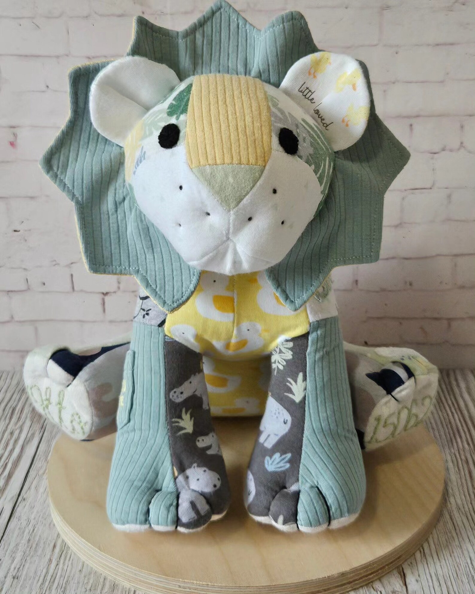 Memory Lion, Keepsake Lion, Upcycle Baby Clothes, Baby Clothes Memory ...