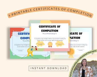 Therapy Graduation Certificate: Customizable Completion Award (PDF) - Etsy