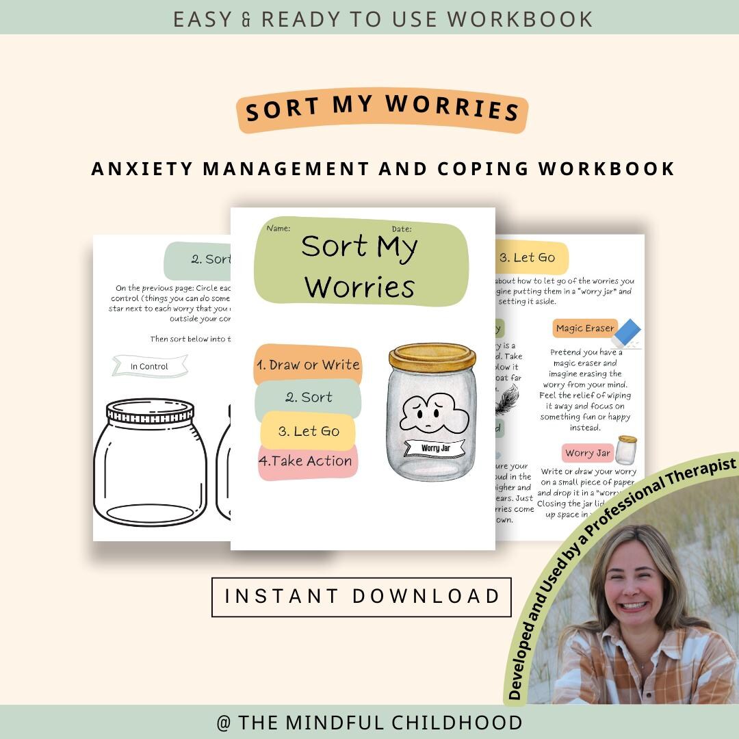 Kids Anxiety Worksheet, Anxiety Workbook Kids, School Counselor ...
