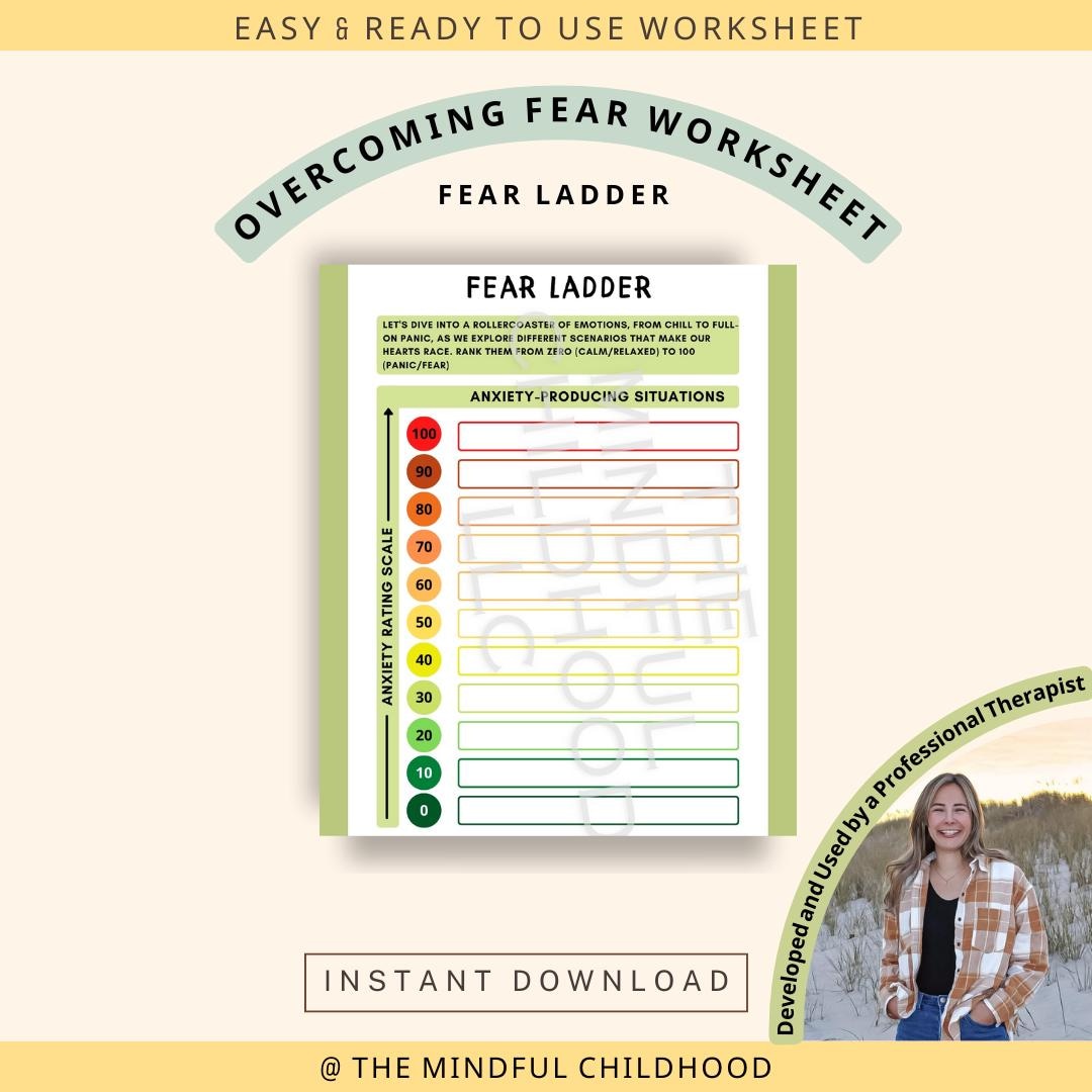Fear Ladder Worksheet: Anxiety & CBT Therapy Tool (digital Download) - Etsy