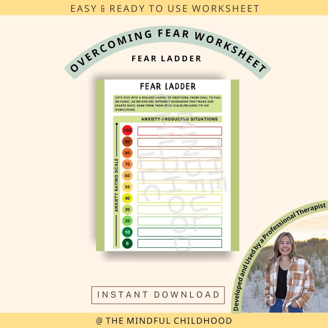 Fear Ladder Worksheet: Anxiety & CBT Therapy Tool (digital Download) - Etsy
