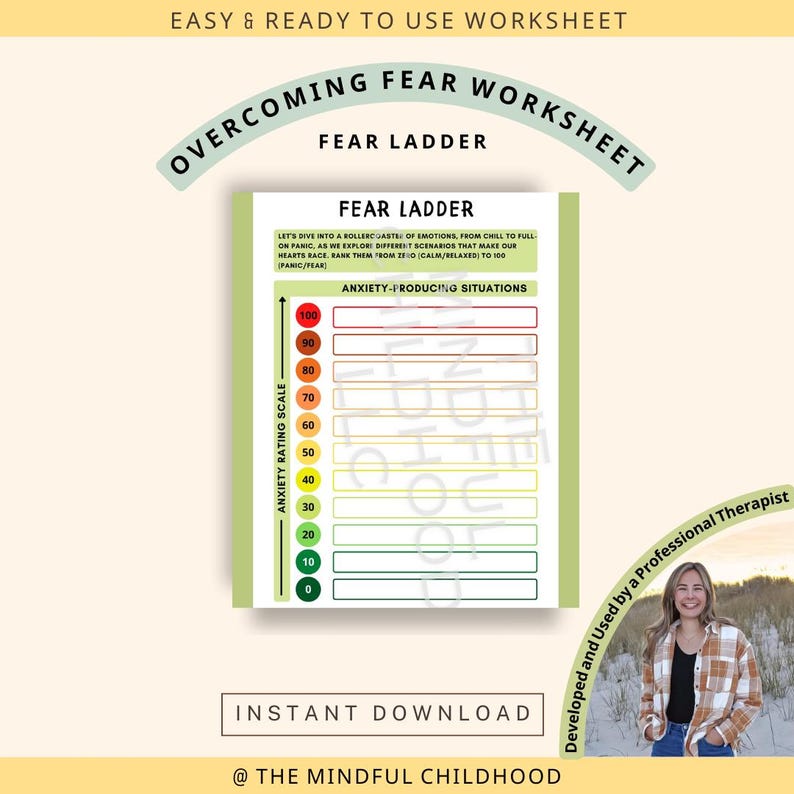 Fear Ladder Worksheet: Anxiety & CBT Therapy Tool (digital Download) - Etsy