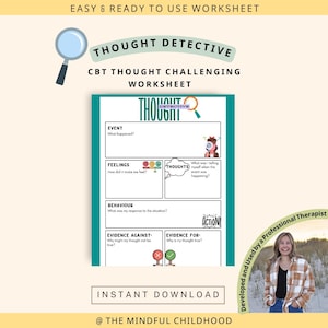 Printable CBT Worksheet, Kids CBT Worksheet, Cbt Worksheet, Obsessive ...
