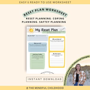 My Reset Plan: Printable Calm Down Worksheet for Kids | Emotional ...