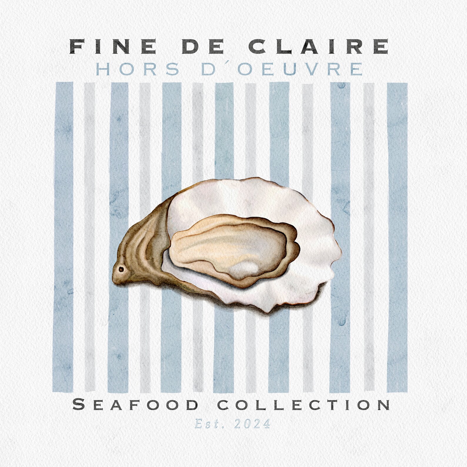 Oyster Art Print for a Modern Kitchen | Seafood & Shellfish Poster ...