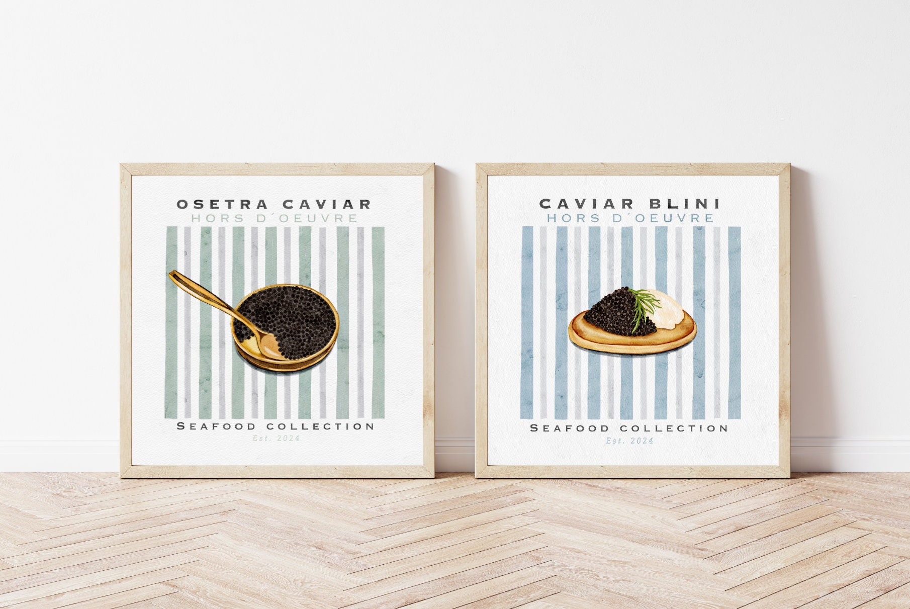 Caviar Art Print for Modern Kitchen Decor | Seafood Poster | Luxury ...