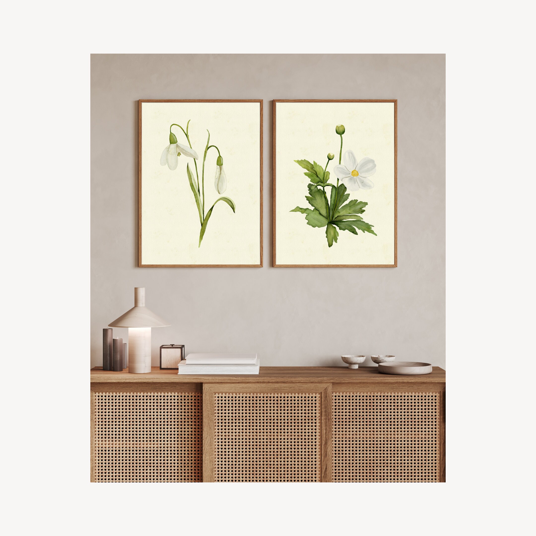 Snowdrop Watercolor Poster | Wildflower Spring Wall Art | Perfect ...