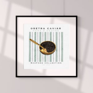 Caviar Art Print for Modern Kitchen Decor | Seafood Poster | Luxury ...