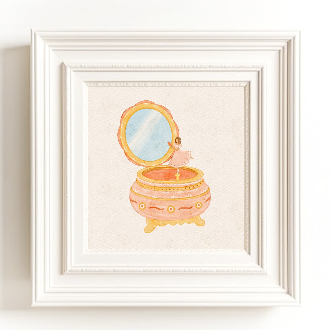 Dancing Ballerina Music Box Poster, Whimsical Fairytale Art Print ...