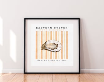 Scallop Art Print for a Modern Kitchen Seafood & Shellfish Poster ...