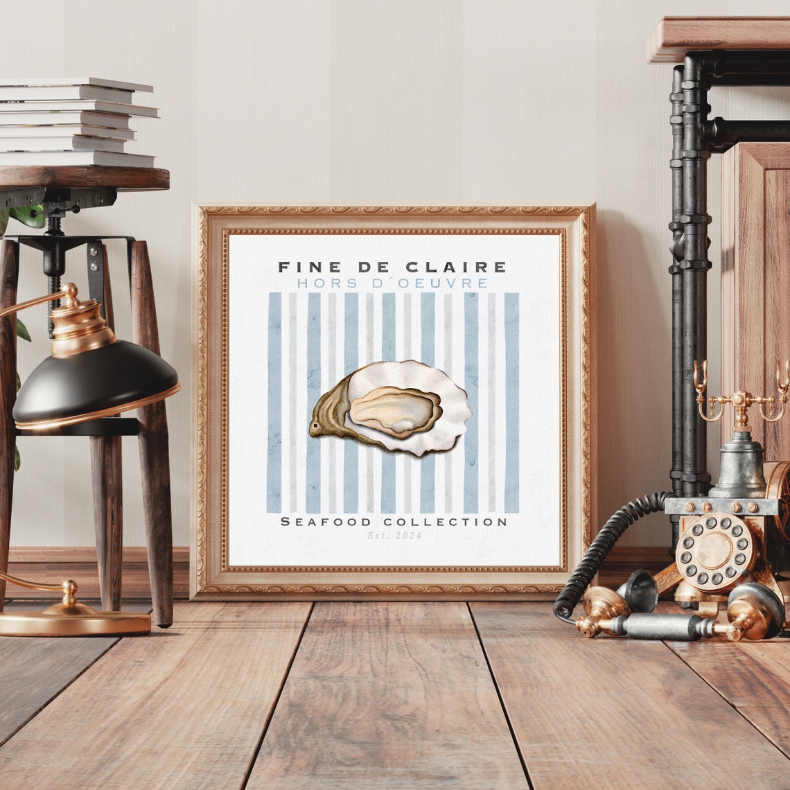 Oyster Art Print for a Modern Kitchen | Seafood & Shellfish Poster ...