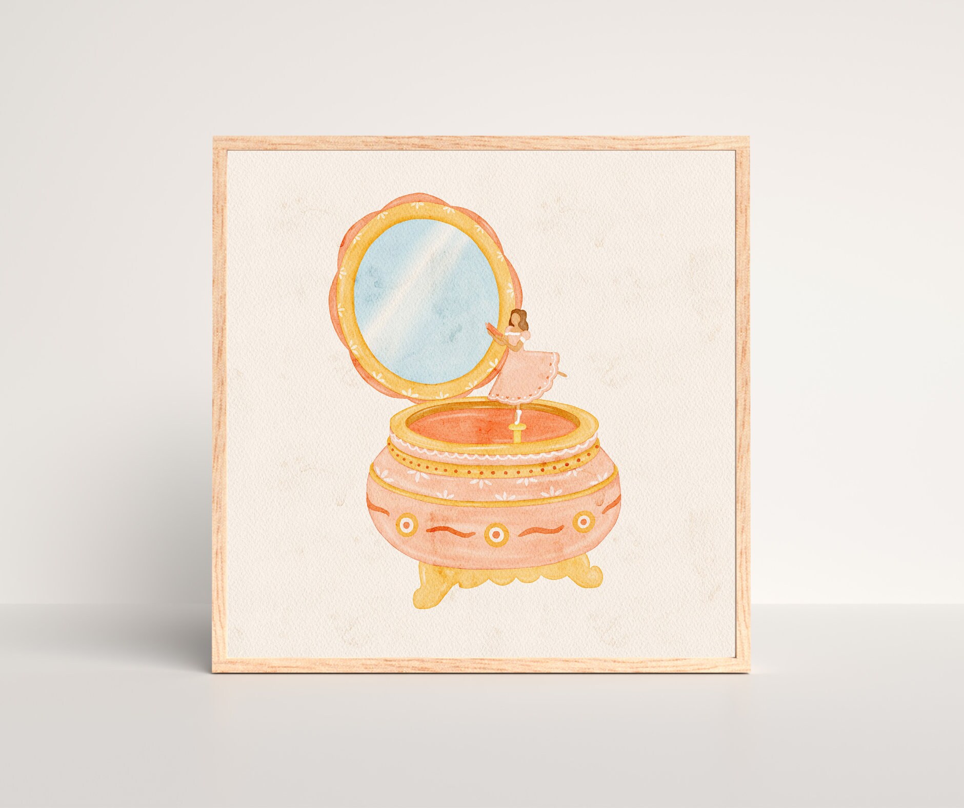 Dancing Ballerina Music Box Poster, Whimsical Fairytale Art Print ...