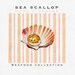 Scallop Art Print for a Modern Kitchen | Seafood & Shellfish Poster ...