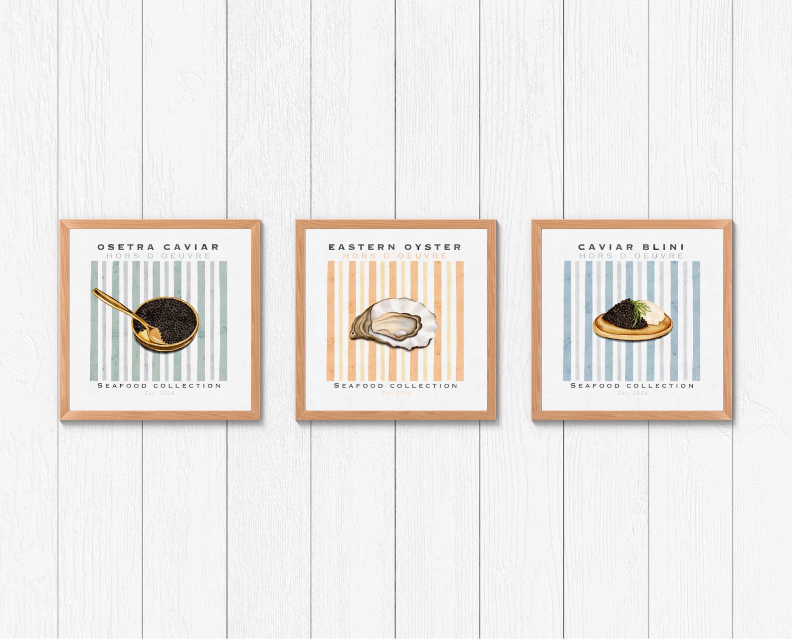 Caviar Art Print for Modern Kitchen Decor Seafood Poster Luxury Dining ...