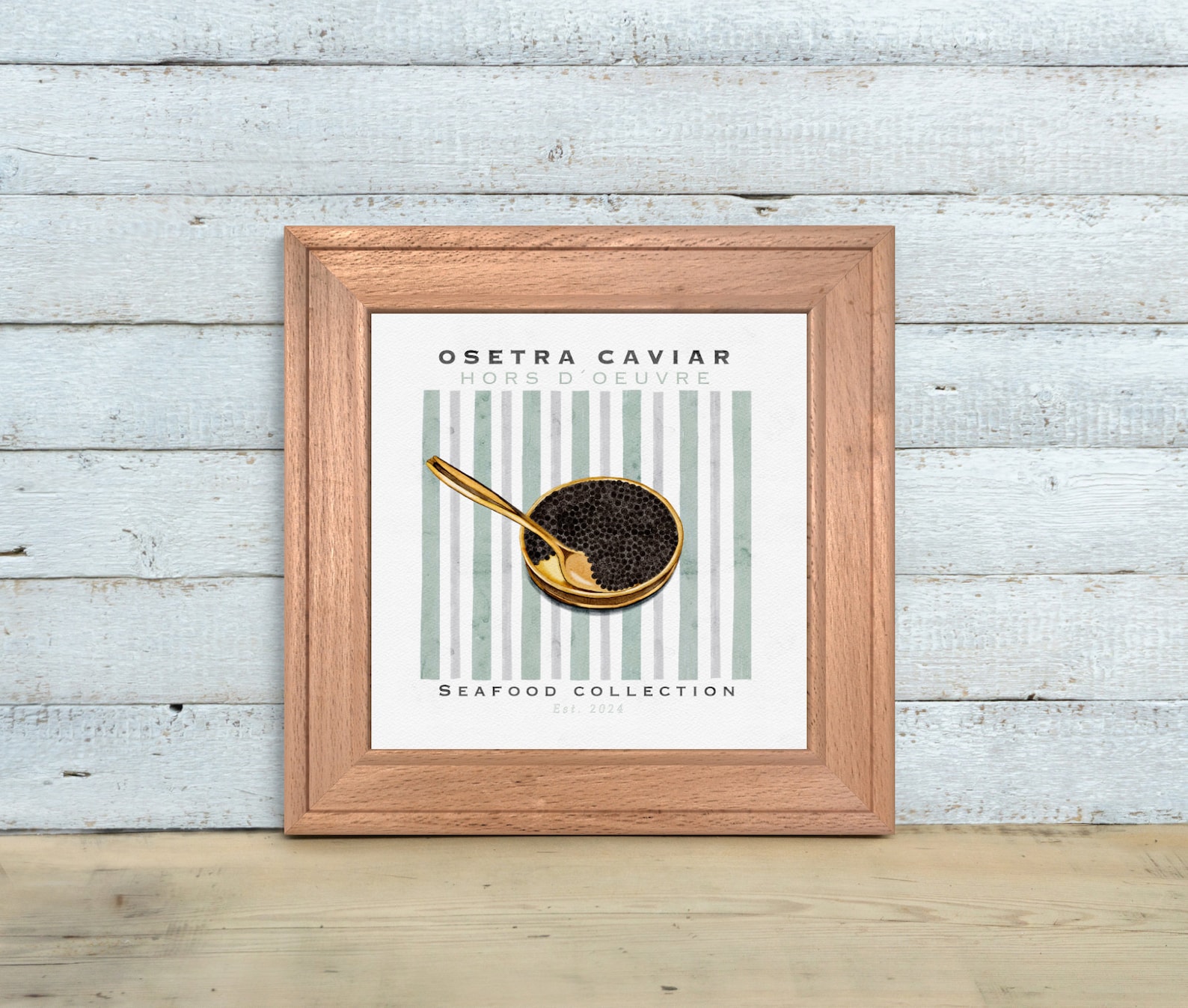 Caviar Art Print for Modern Kitchen Decor Seafood Poster Luxury Dining ...