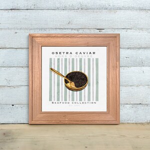 Caviar Art Print for Modern Kitchen Decor | Seafood Poster | Luxury ...