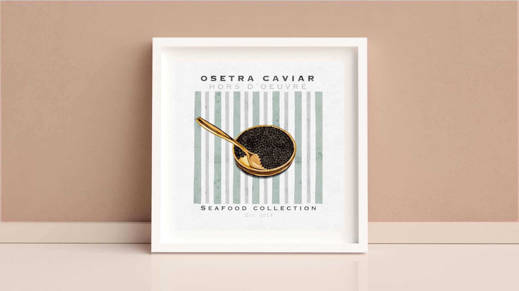 Caviar Art Print for Modern Kitchen Decor Seafood Poster Luxury Dining ...