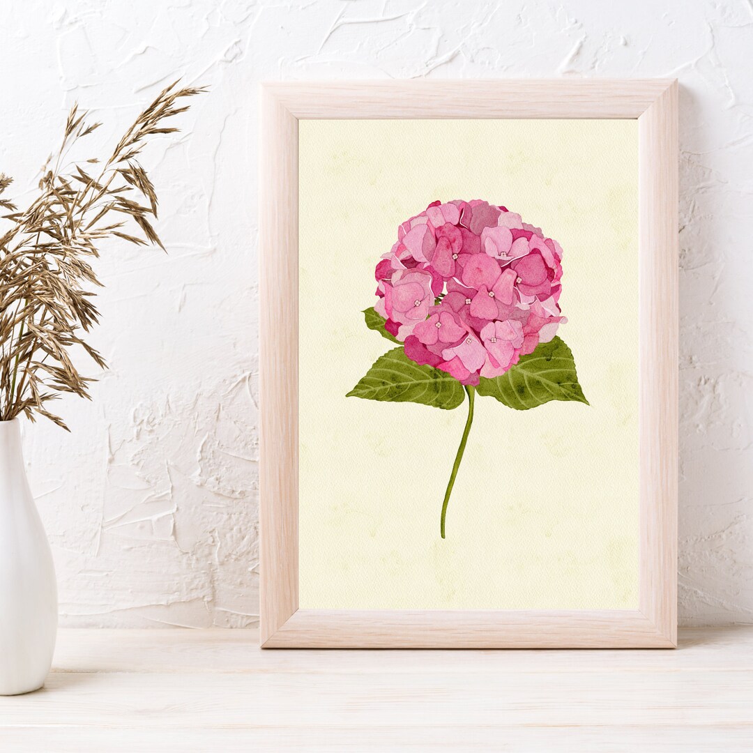 Hydrangea Watercolor Poster | Wildflower Summer Wall Art | Perfect ...