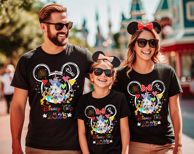 Custom Disneyland 2025 Family Vacation Shirt, Disneyworld 2024 Trip Shirt, Personalized Family ...