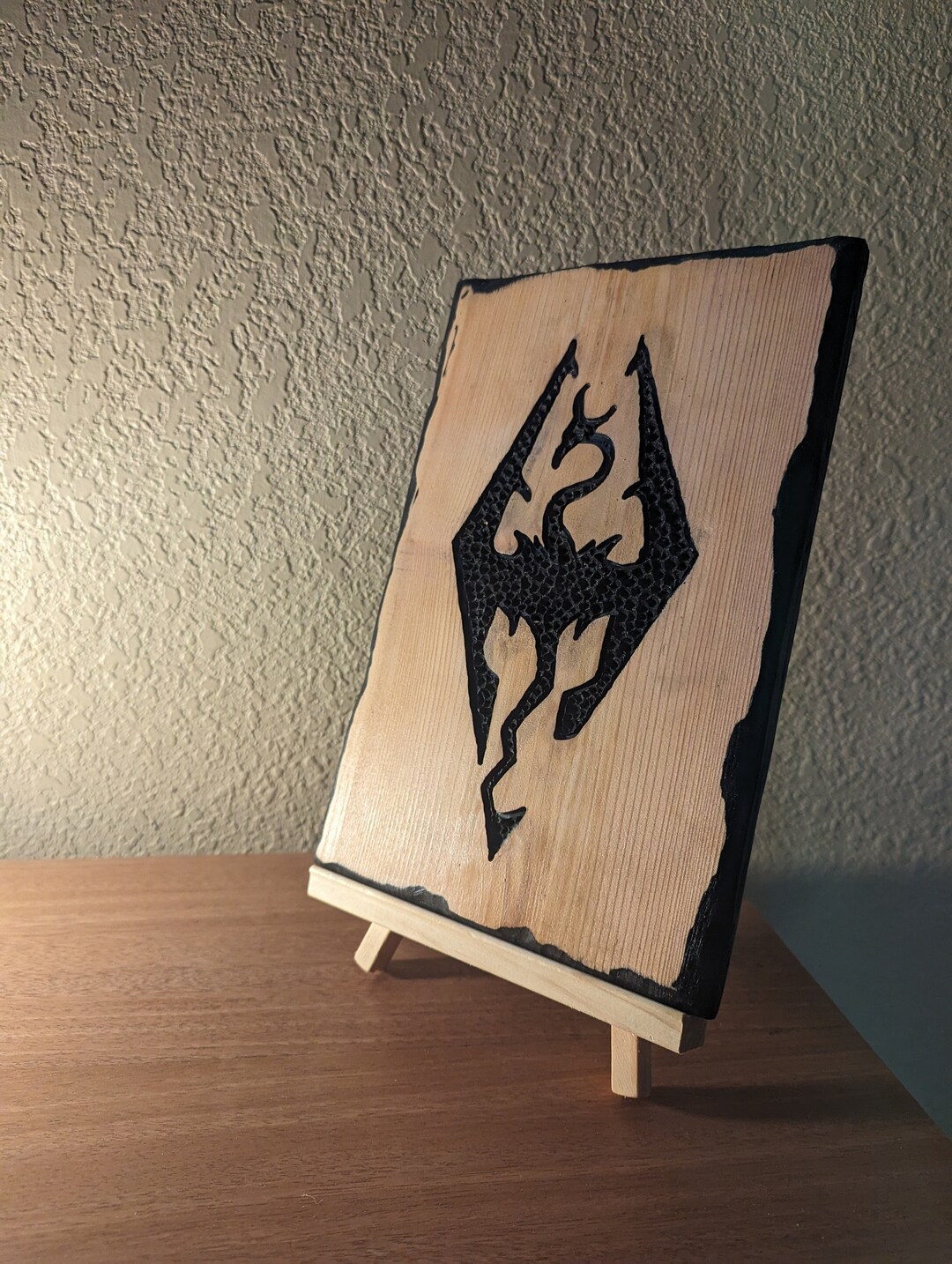 Skyrim Wood Carving Wall Art Wooden Signs Wood Art Wall Hanging Seal of ...