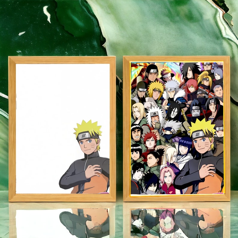 Handmade Anime Naruto Glow-up LED Photo, Customisable Art Frame Light ...