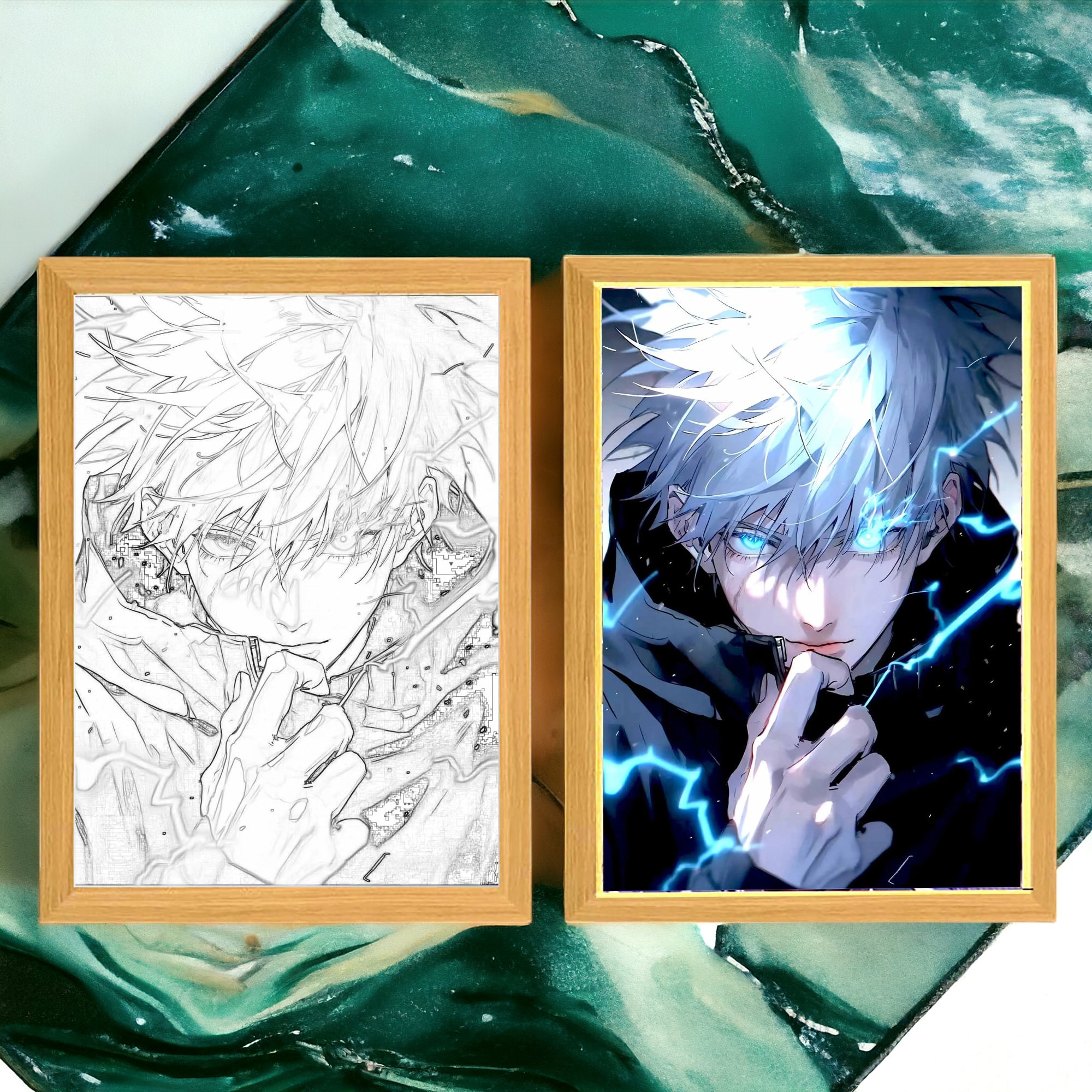 Handmade Anime Gojo Variants JJK LED Photo, Customisable Art Frame ...