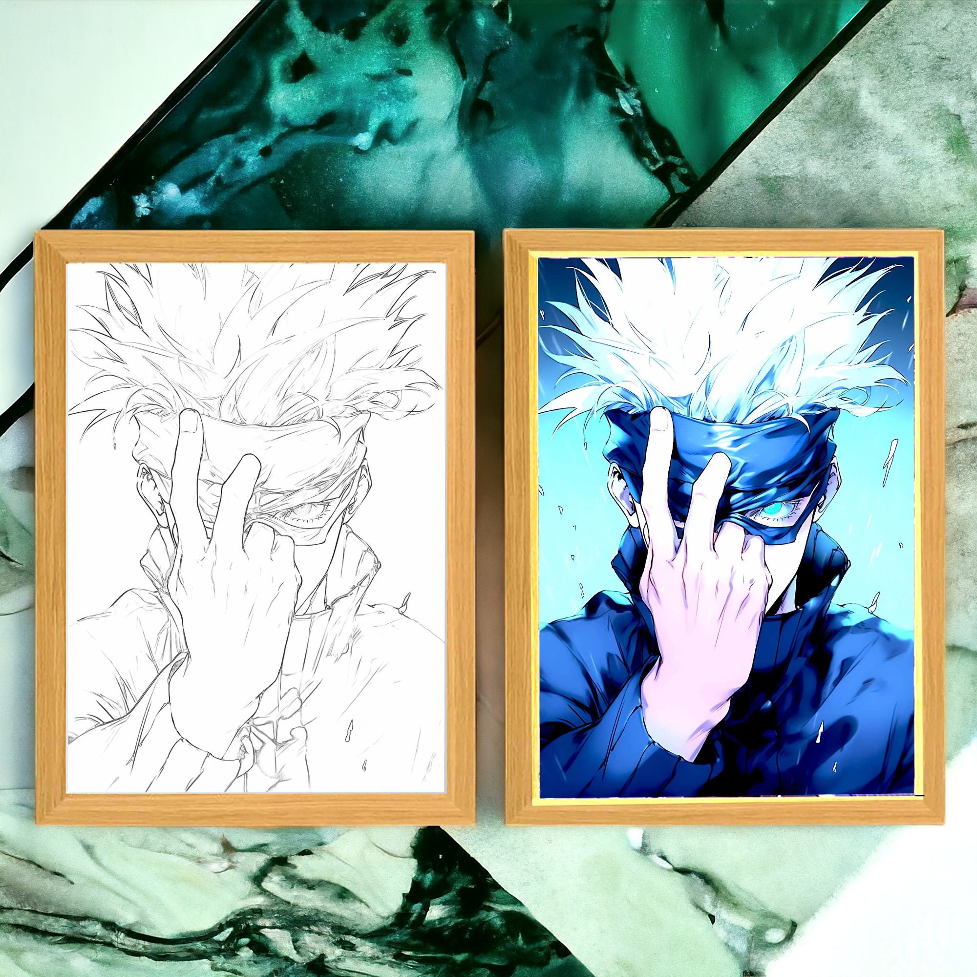 Handmade Anime Gojo Variants JJK LED Photo, Customisable Art Frame ...