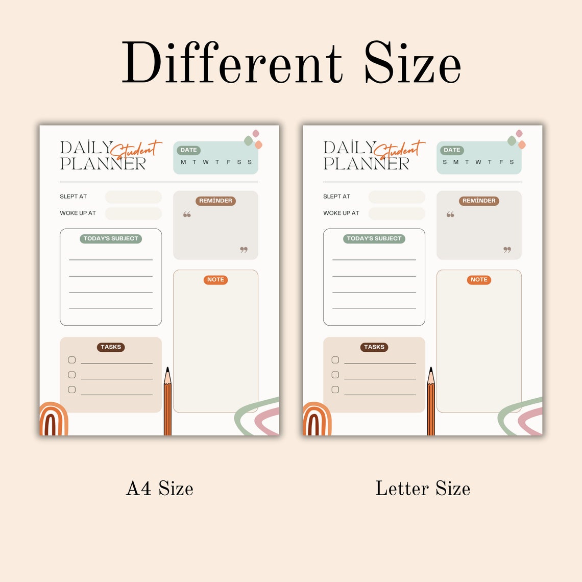 For Student Daily Planner Daily Student Planner Printable Student ...