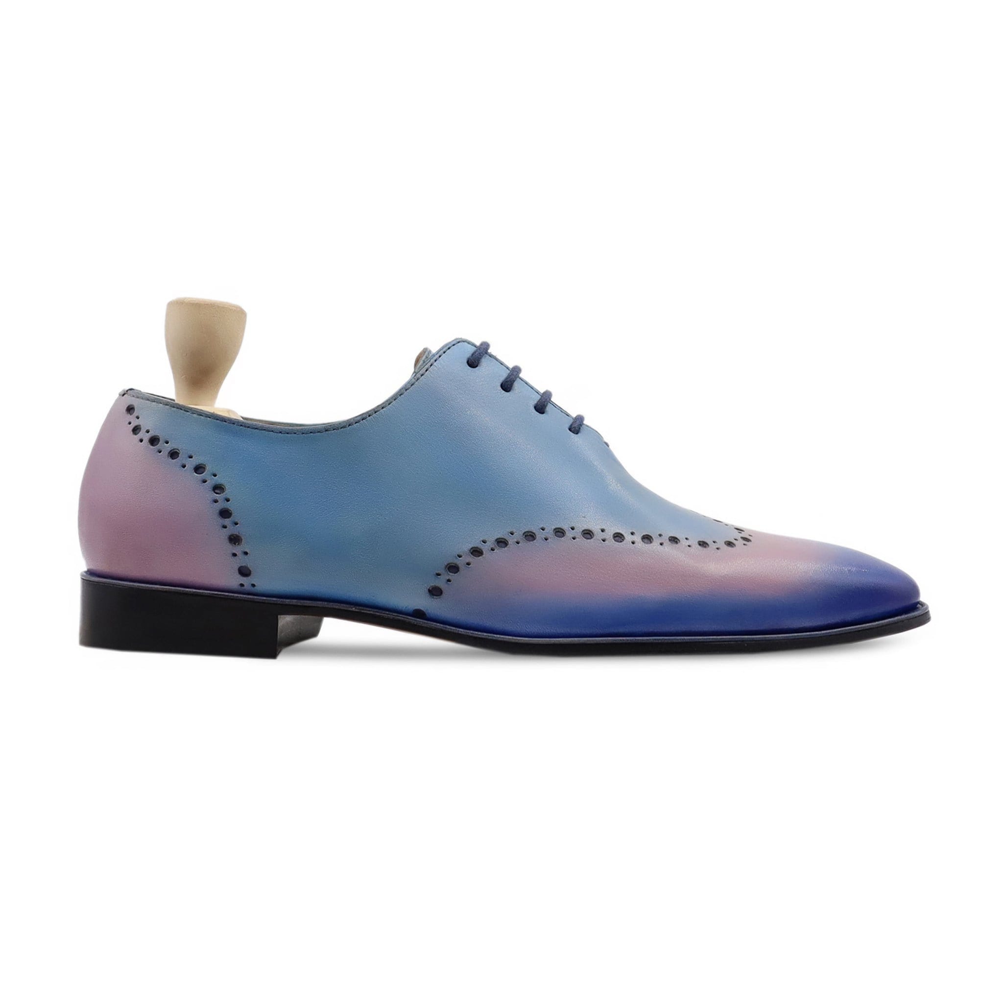 New Men Multi Color Patina Calf Leather Wholecut Shoe Wingtip Brogue ...