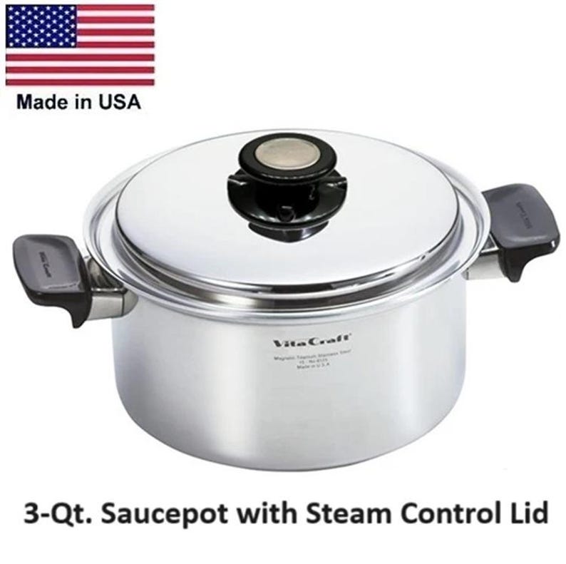 Health Craft 6 Pc. Waterless Cookware Set Vented Lids 430 Magnetic ...