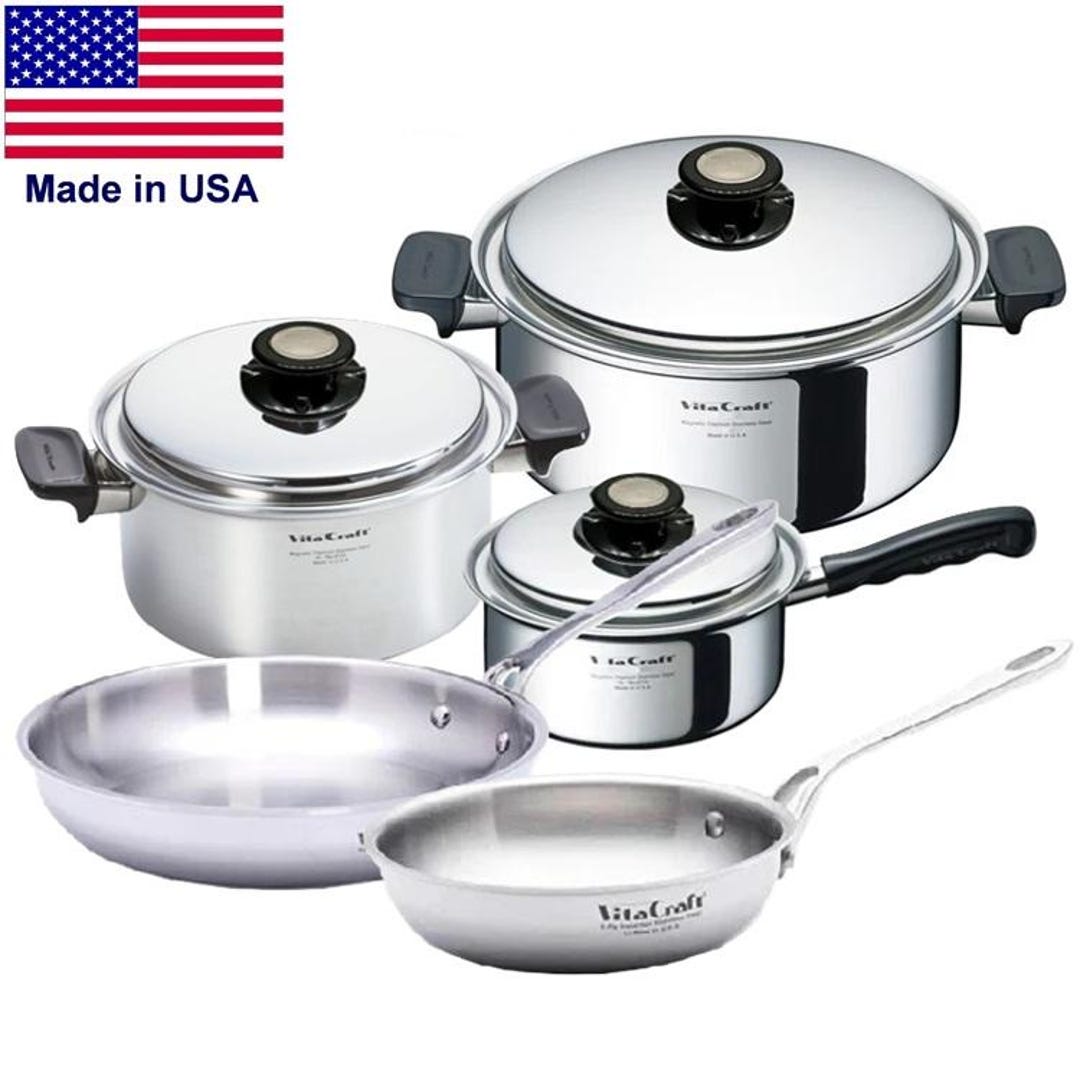 Health Craft 8-pc. Core / Everyday Cookware Set 430 Magnetic Stainless ...