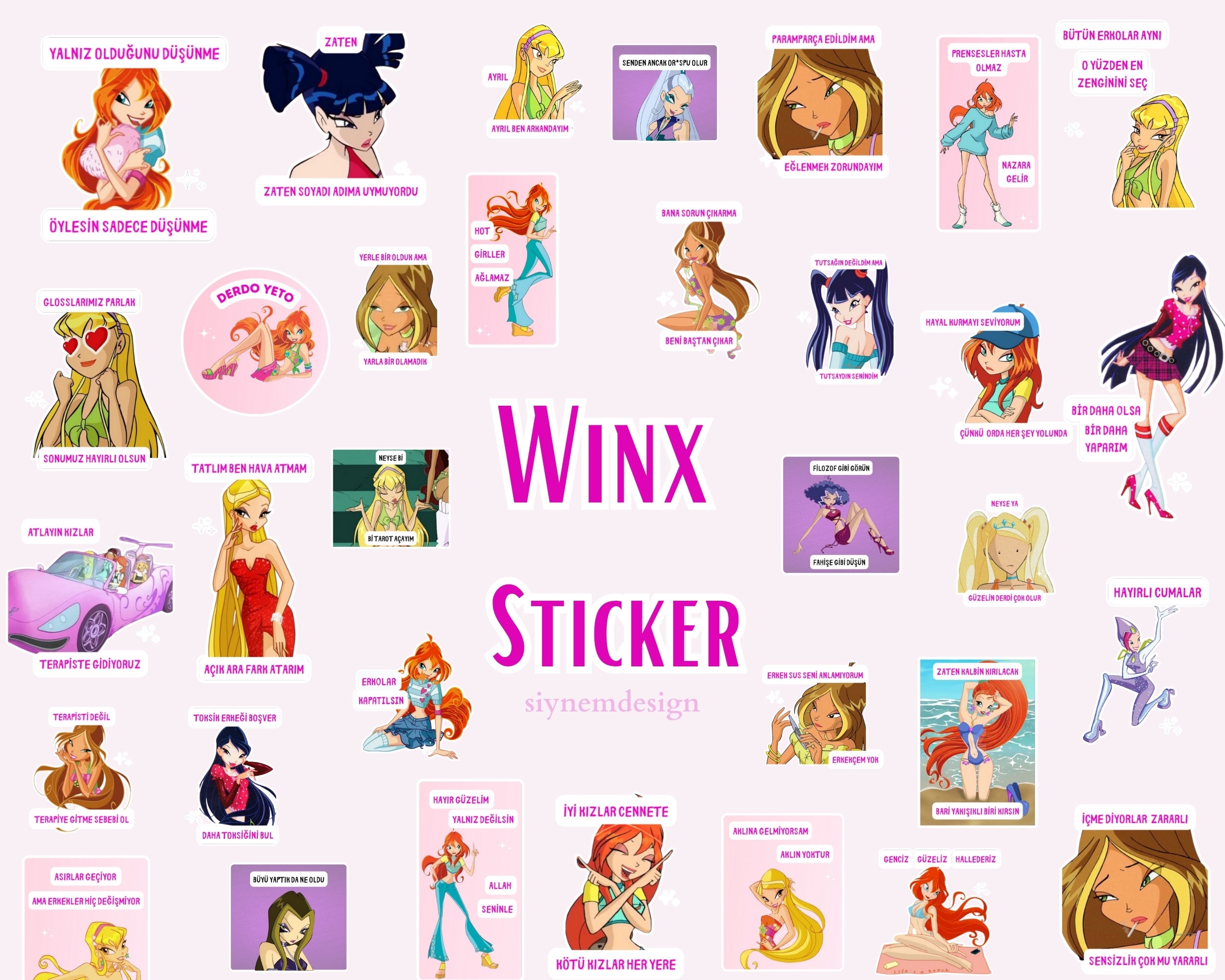 Winx Club Sticker , Winx Çıkartma , Winx Club Meme, Printable Sticker ...