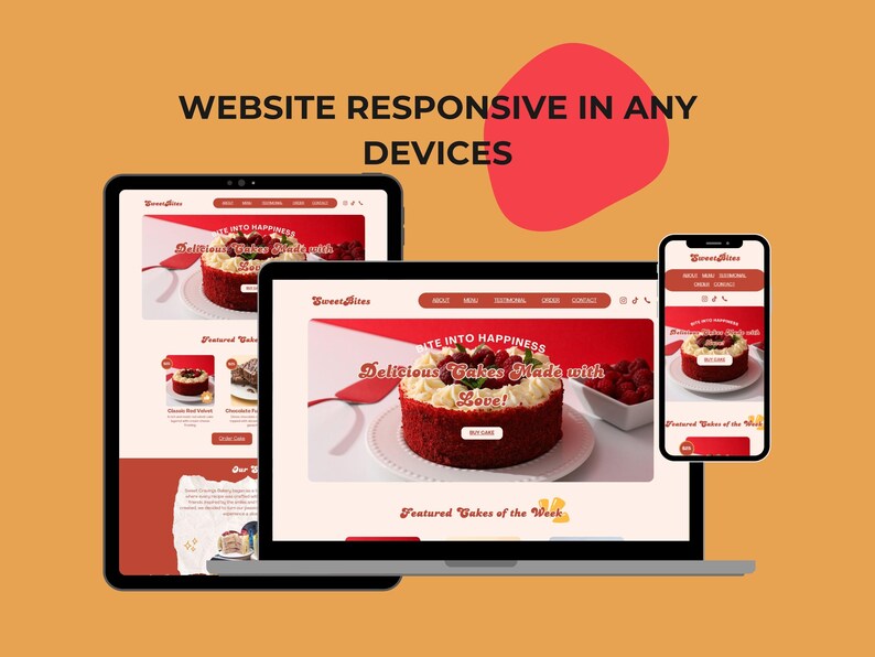 Bakery Shop Canva Website Template. Modern Cake Shop Website Template ...