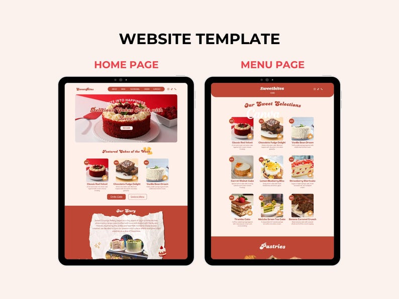 Bakery Shop Canva Website Template. Modern Cake Shop Website Template ...