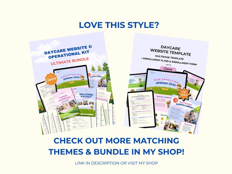 Childcare Parent Handbook & Welcome Packet Design, Daycare Center ...