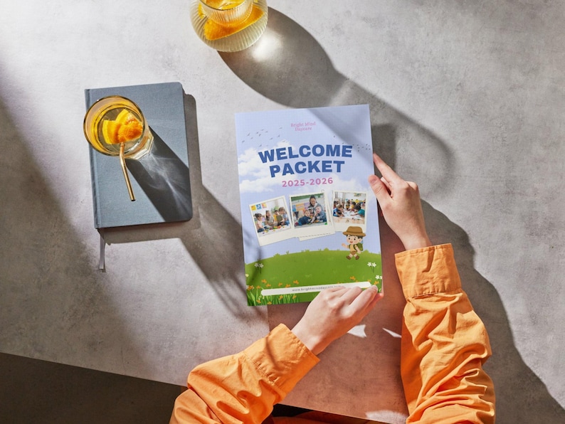Childcare Parent Handbook & Welcome Packet Design, Daycare Center ...